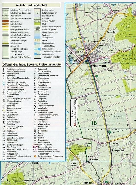 "Ammerland Landkreis & Oldenburg, KVplan, Radkarte/Knotenpunktkarte ...