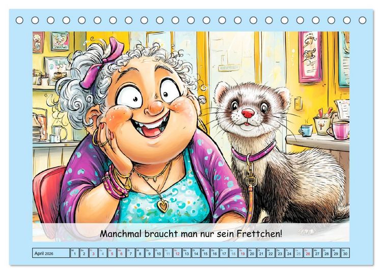 "Frettchen. Lustige Cartoons und witzige Sprüche (Tischkalender 2026 ...