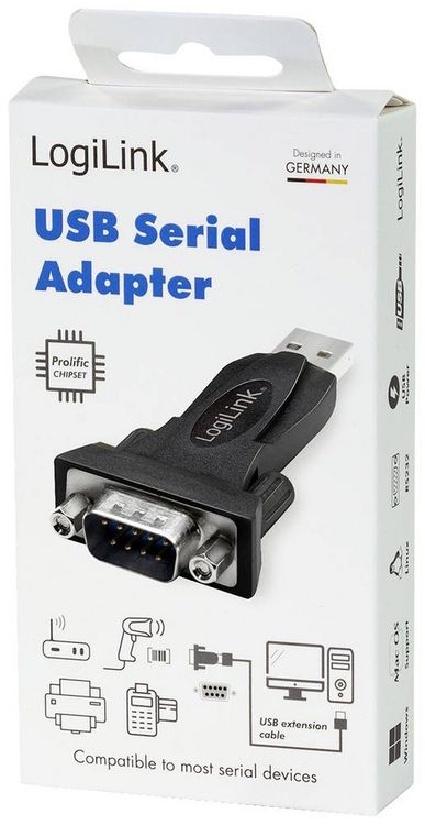 LogiLink Seriell Adapter [1x USB 2.0 Stecker A - 1x RS232-Stecker ...