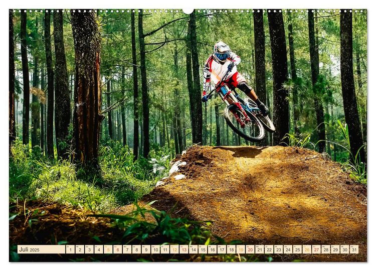 "Mountainbike extrem (hochwertiger Premium Wandkalender 2025 DIN A2 quer), Kunstdruck in ...
