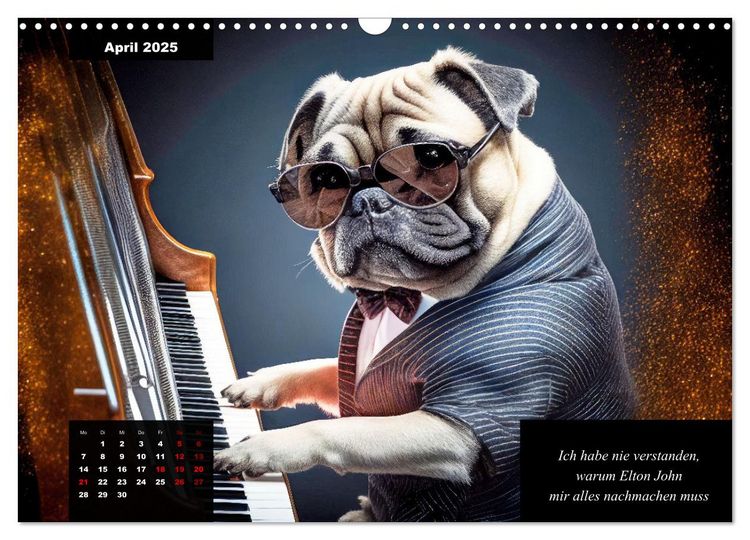 "Der humoristische Mops-Kalender (Wandkalender 2025 DIN A3 quer ...