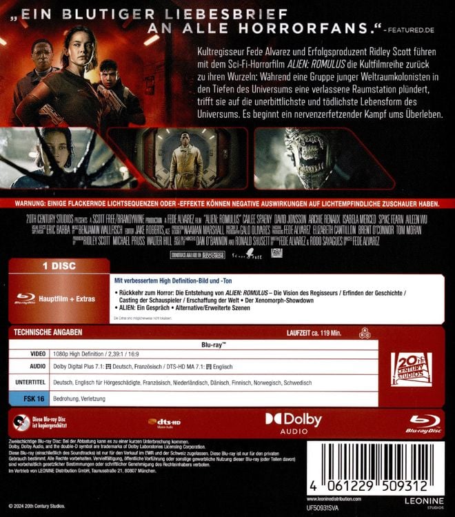 Alien - Romulus von Fede Alvarez - Blu-ray | Thalia