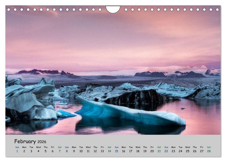 "Natural scenery of Iceland (Wall Calendar 2026 DIN A4 landscape ...
