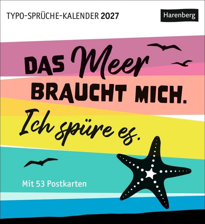 "Typo-Sprüche-Kalender Postkartenkalender 2027 - Wochenkalender mit 53 ...
