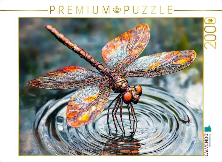 CALVENDO Puzzle Elegante Metall-Libelle: Einzigartiges Gartenkunstwerk ...