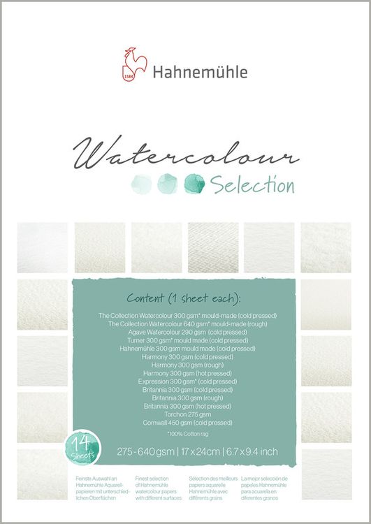 Hahnemühle Papier Watercolour Selection, 17 x 24 cm - Künstlerpapier ...