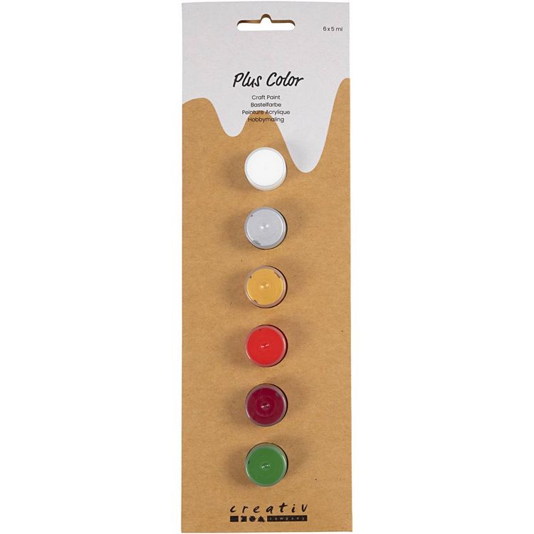 Creativ Company Hobbyfarbe Plus Color, Weihnachtsfarben, 6x5 ml ...