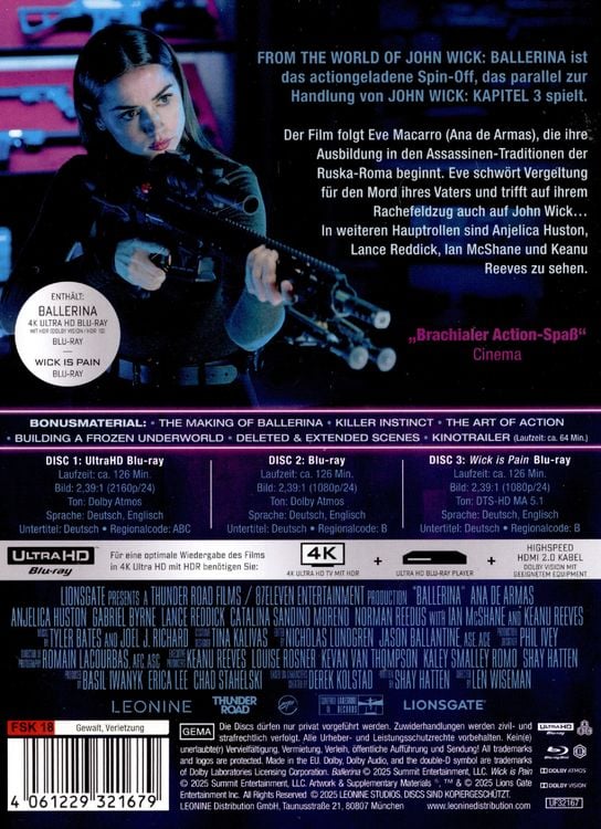 Ballerina - From the World of John Wick - Limited Edition - Steelbook ...