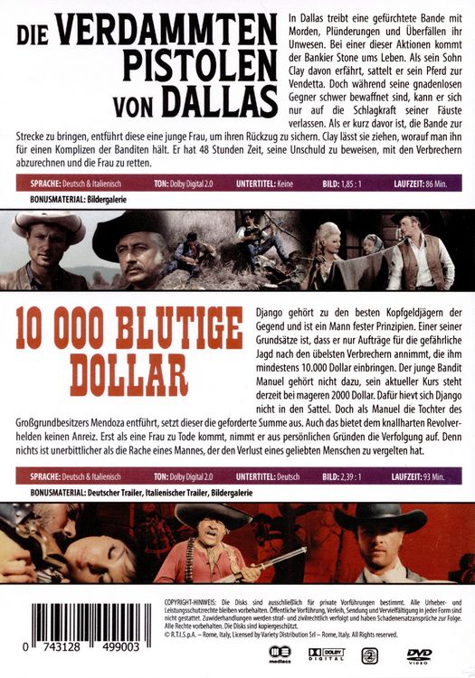 DIE VERDAMMTEN PISTOLEN VON DALLAS + 10.000 blutige Dollar - 2 Disc ...