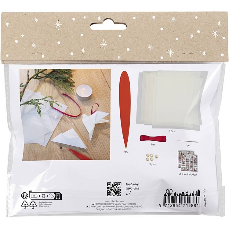 Creativ Company Mini Kreativ Set Origami, Tauben/Sterne, Dunkelrot ...