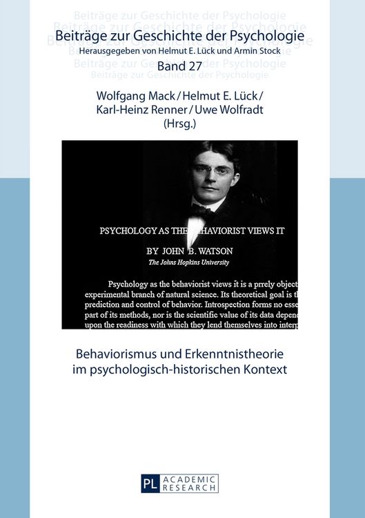 "Behaviorismus und Erkenntnistheorie im psychologisch-historischen ...