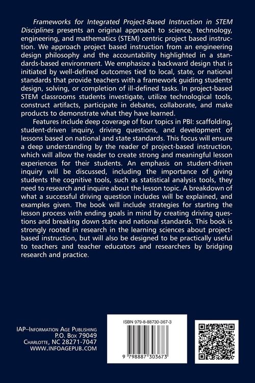 Frameworks for Integrated Project-Based Instruction in STEM Disciplines ...
