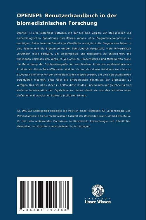 "OPENEPI: Benutzerhandbuch in der biomedizinischen Forschung" online kaufen