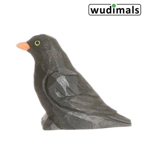 Wudimals A041014 - Amsel, Blackbird, handgeschnitzt aus Holz kaufen