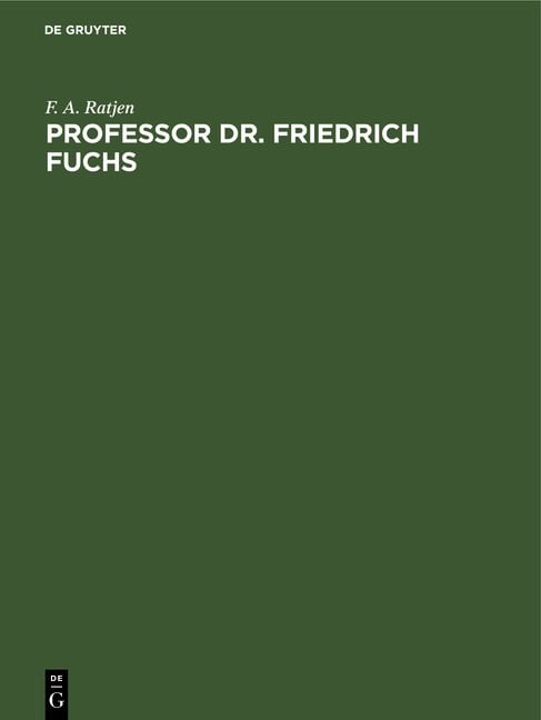 "Professor Dr. Friedrich Fuchs" online kaufen