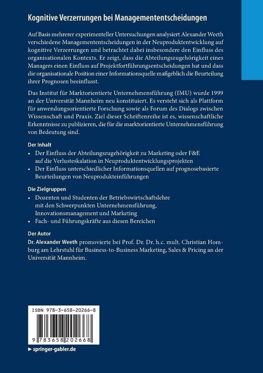 "Kognitive Verzerrungen bei Managemententscheidungen" online kaufen