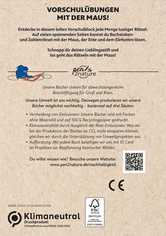 "Mein kleiner Maus-Vorschulblock. Vorschulübungen für Kinder ab 5 ...