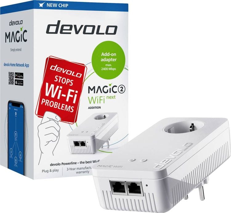 Devolo Magic 2 WiFi next Powerline WLAN Erweiterungsadapter 8610 DE AT NL EU Powerline WLAN 2400 MBit s online bestellen Thalia