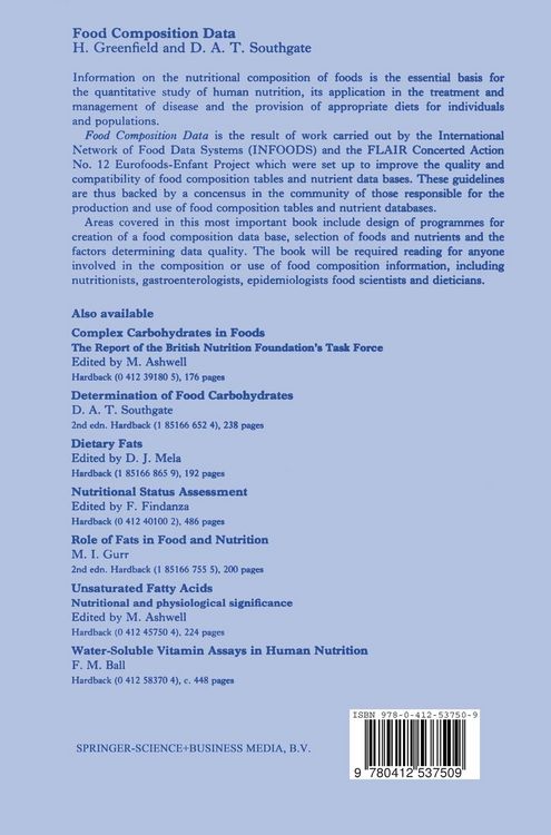 "Food Composition Data" online kaufen