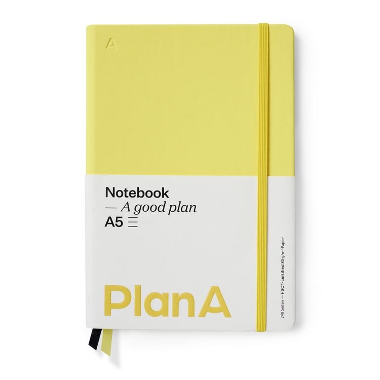 Notizbuch A5 Hardcover Liniert Gelb - Plan A - 4060946858116 | Thalia