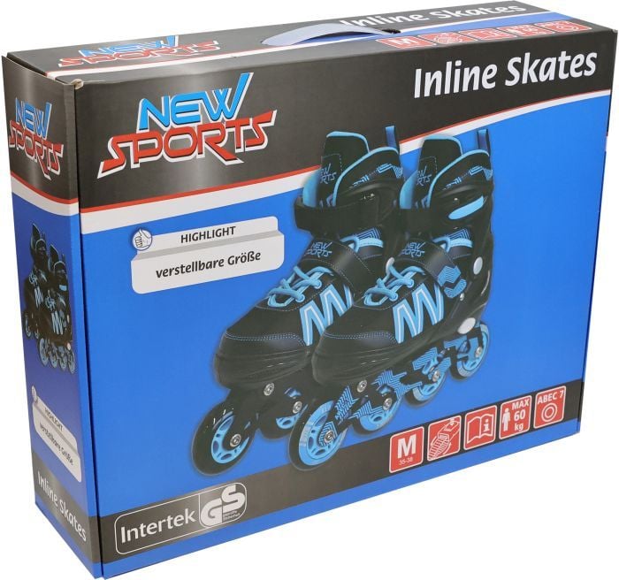 New Sports Inliner schwarz/blau ABEC 7, Größe 35-38 kaufen