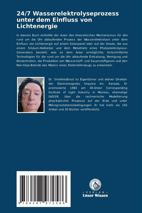 "24/7 Wasserelektrolyseprozess unter dem Einfluss von Lichtenergie" online kaufen