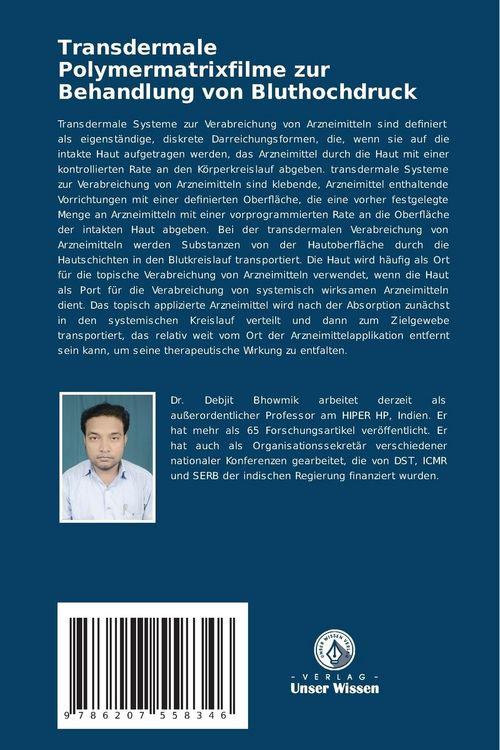 "Transdermale Polymermatrixfilme zur Behandlung von Bluthochdruck ...