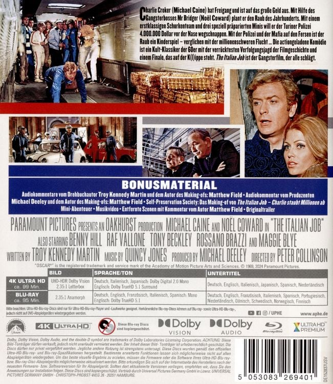 The Italian Job - Charlie staubt Millionen ab (4K Ultra HD) (+ Blu-ray ...