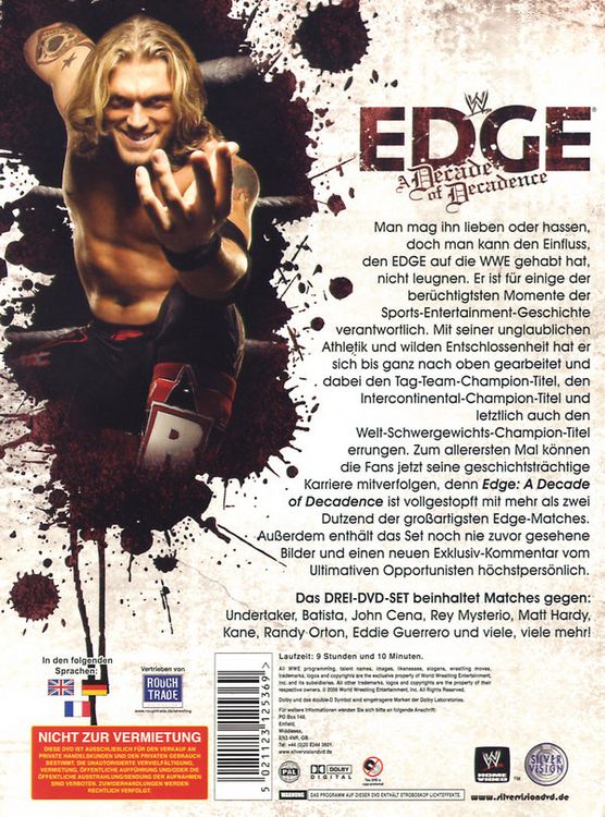 WWE - Edge: A Decade of Decadence [3 DVDs] - DVD | Thalia