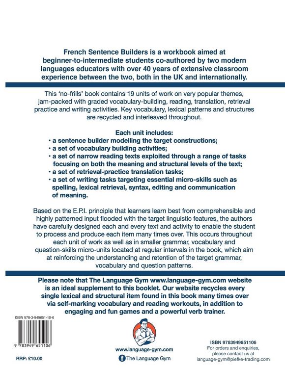 French Sentence Builders - B To Pre - Answer Book online bestellen