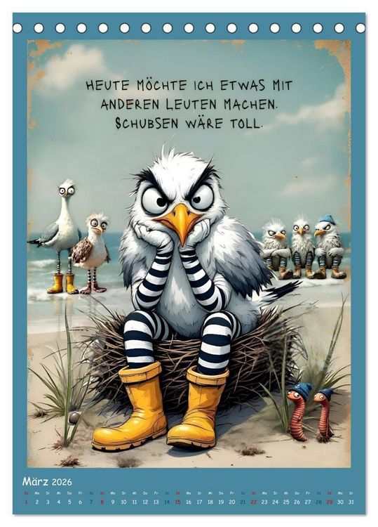 "Böse Möwen (Tischkalender 2026 DIN A5 hoch), CALVENDO Monatskalender" kaufen