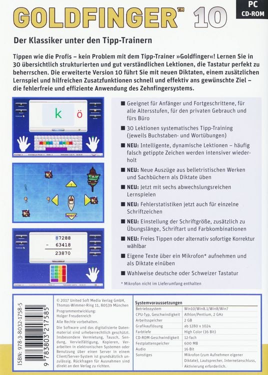 Goldfinger 10 - Der ultimative Tipp-Trainer von Holger Freudenreich. Software | Orell Füssli