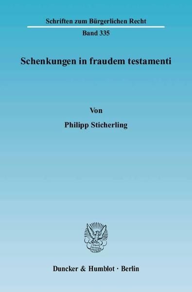 "Schenkungen in fraudem testamenti." online kaufen