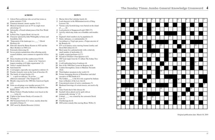 "The Sunday Times Jumbo General Knowledge Crossword Book 4" auf ...