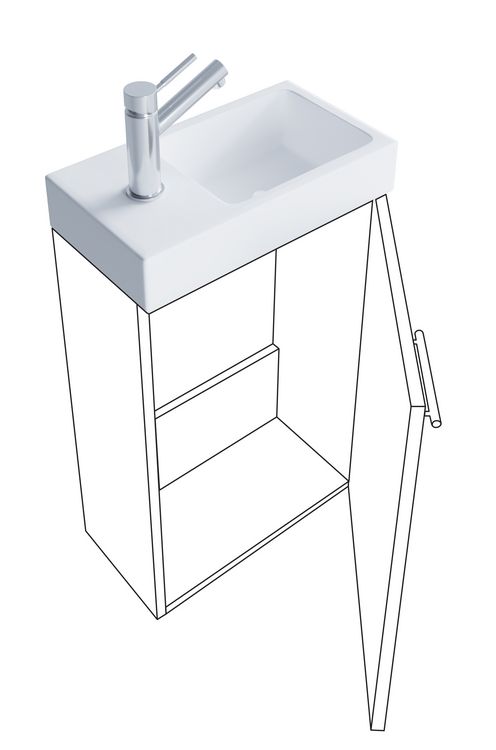 2-tlg. Gäste WC Waschplatz Waschtisch schmal Slito online bestellen ...