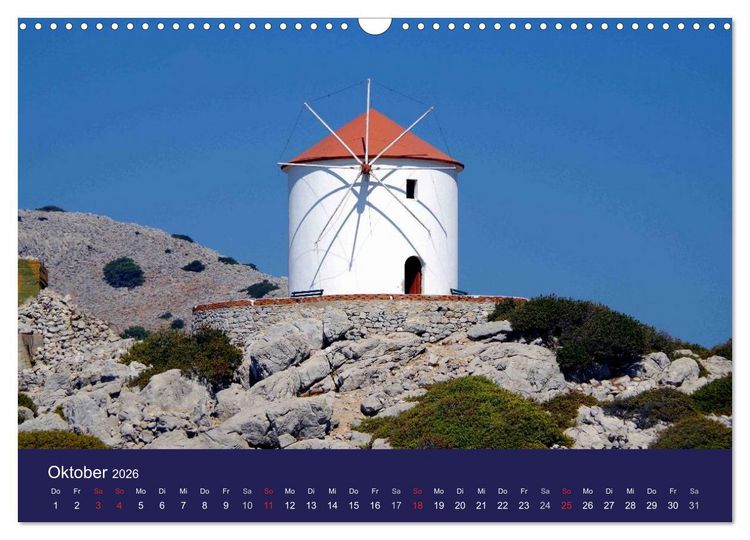 "Rhodos mit Lindos und Symi (Wandkalender 2026 DIN A3 quer), CALVENDO ...