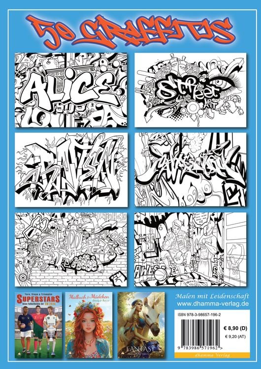 "GRAFFITI Malbuch - SPRAY PARTY - für Teenager mit 50 coolen ...