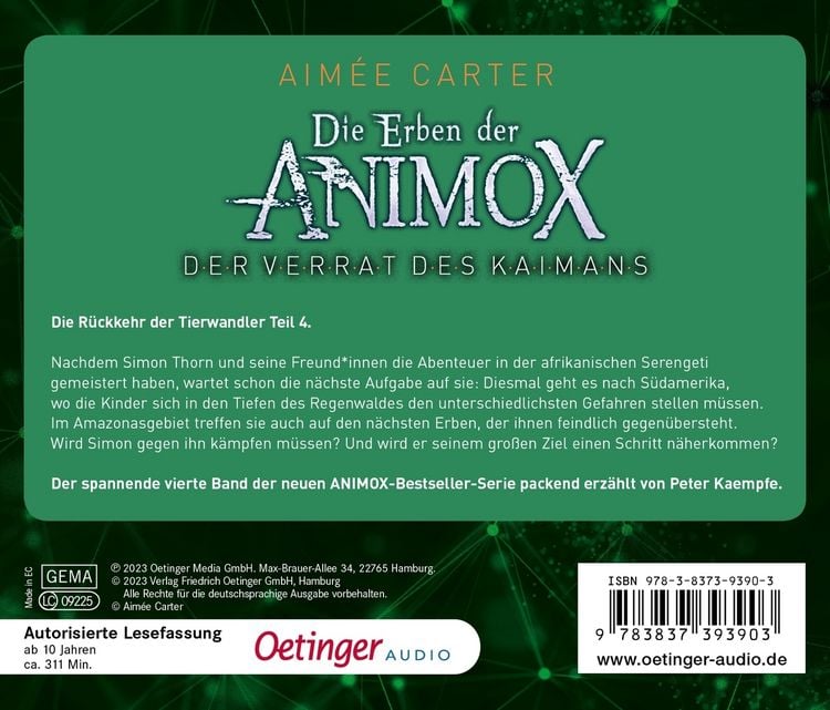 "Die Erben der Animox 4. Der Verrat des Kaimans" als Hörbuch-CD kaufen