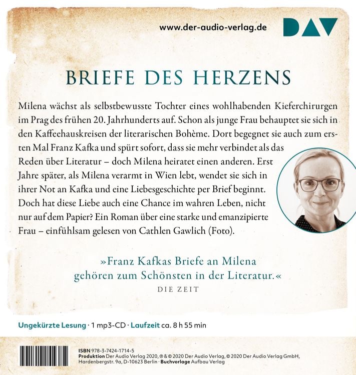 "Milena und die Briefe der Liebe. Kafka ist ihr Leben, das Schreiben ...