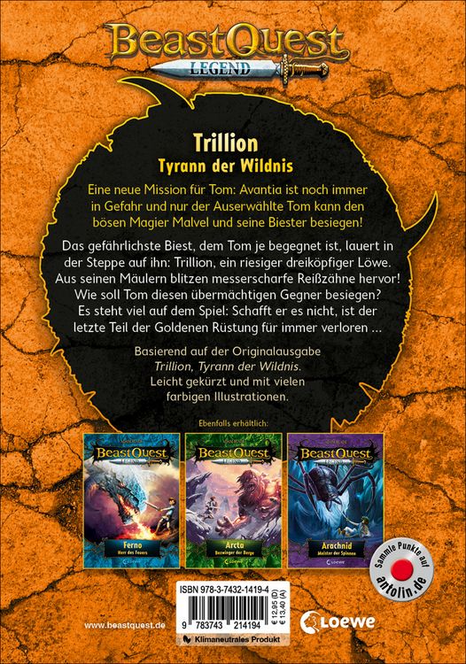 "Beast Quest Legend (Band 12) - Trillion, Tyrann der Wildnis" online kaufen