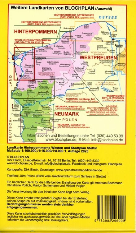"Landkarte Hinterpommerns Westen und Stadtplan Stettin" online kaufen