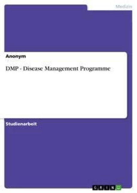 "DMP - Disease Management Programme" online kaufen