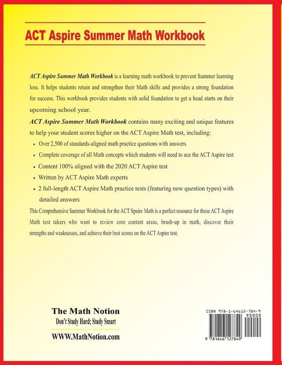 ACT Aspire Grade 8 Summer Math Workbook online bestellen