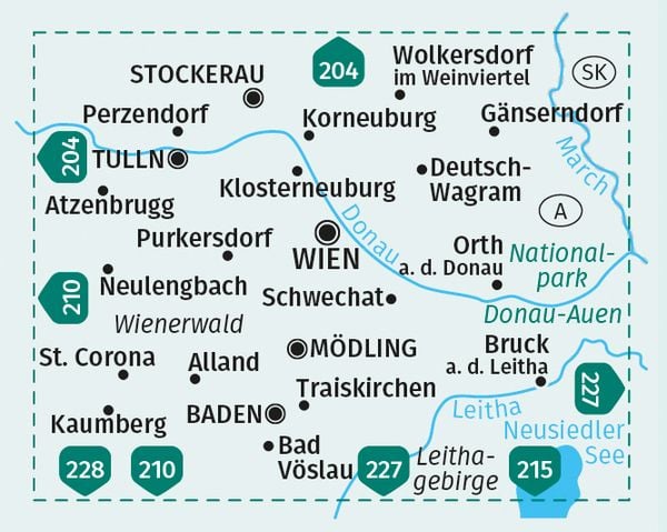 "KOMPASS Wanderkarten-Set 205 Wien und Umgebung (2 Karten) 1:50.000 ...