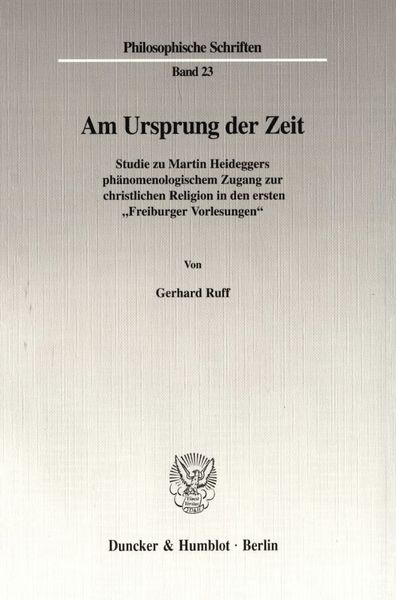 'Am Ursprung der Zeit.' von 'Gerhard Ruff' - Buch - '978-3-428-09040-2'