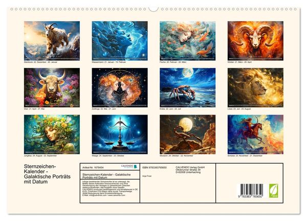"Sternzeichen-Kalender - Galaktische Porträts mit Datum (hochwertiger ...