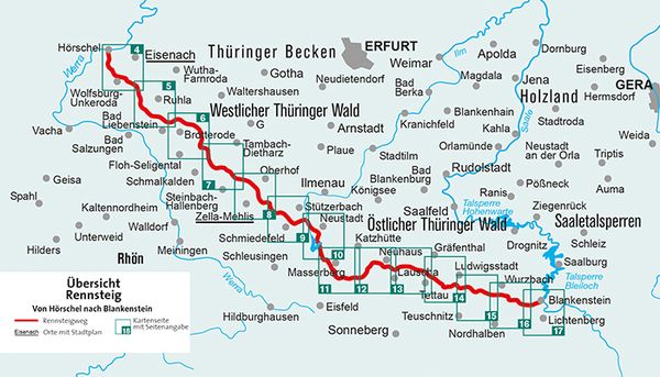 "KOMPASS Wander-Tourenkarte Der Rennsteig 1:50.000" online kaufen
