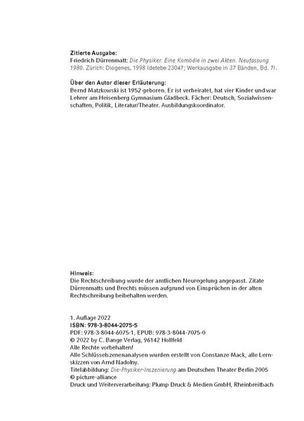 'Die Physiker von Friedrich Dürrenmatt - Textanalyse und Interpretation' - 'Nach Verlagen ...