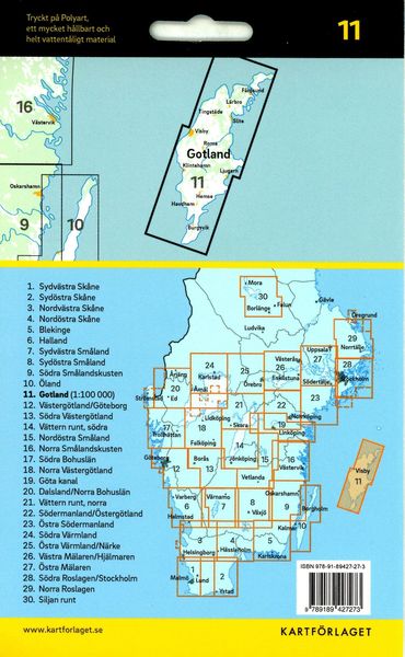 "Cykelkartan Blad 11 Gotland 1:100000" auf Schwedisch kaufen