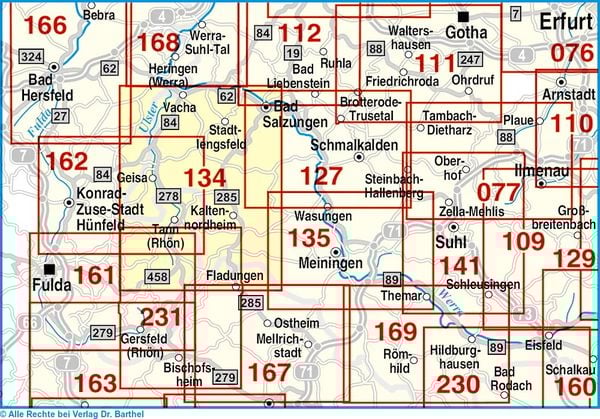 "Thüringische Rhön 1 : 35 000. Radwander- und Wanderkarte LZ bis 2027" online kaufen